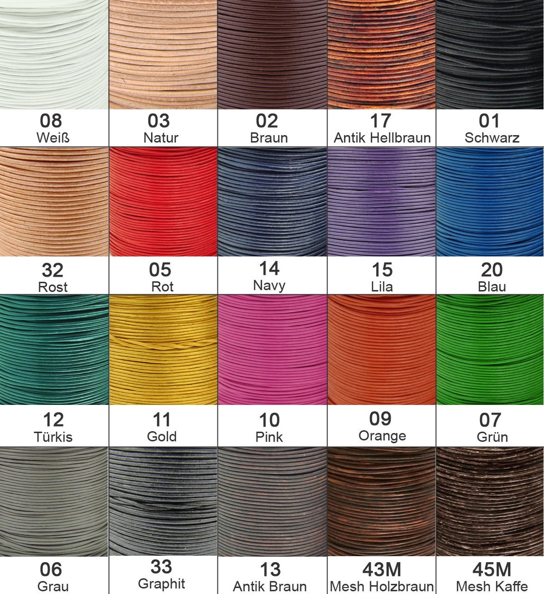 Leather Cords 1 Mm - Vegetable Tanned, High-quality Leather Cords for ...