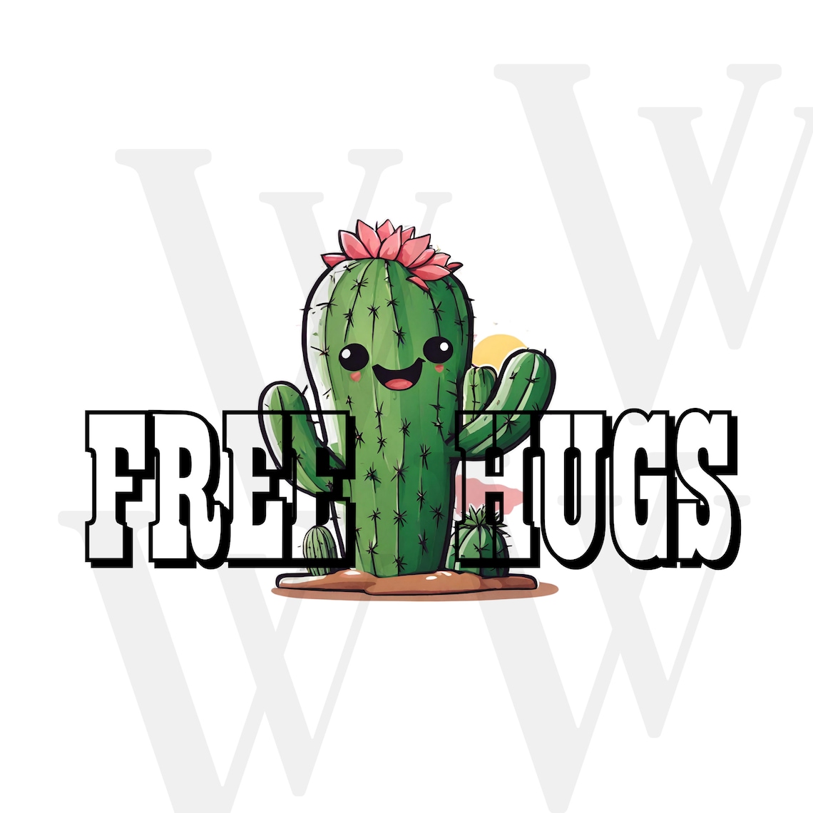 Free Hugs PNG Cute Cactus Free Hugs Png Unisex T Shirt Png Cactus Mug ...