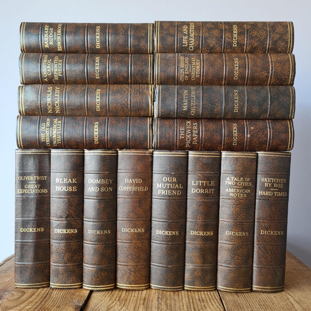 Charles Dickens Book Collection, Vintage 1930s Charles Dickens Hardback ...