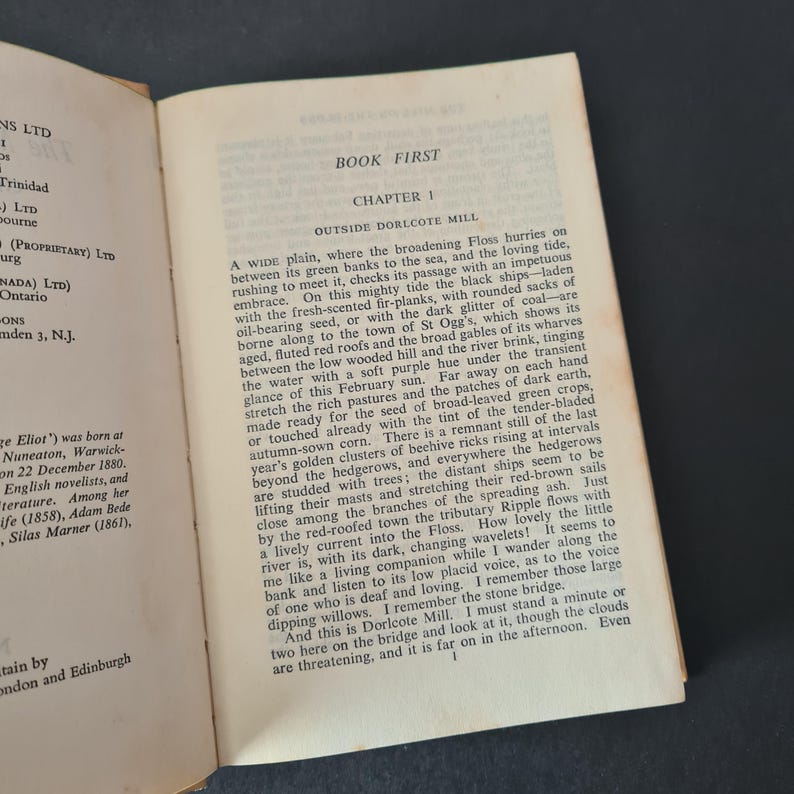 Vintage the Mill on the Floss by George Eliot, Published by Thomas ...