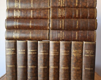 Charles Dickens Book Collection, Vintage 1930s Charles Dickens Hardback ...