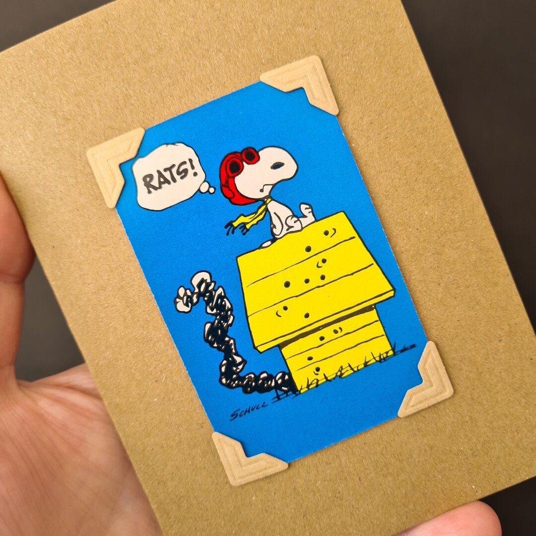 Snoopy Red Baron Card, Vintage Snoopy Greetings Cards, Handmade Snoopy ...