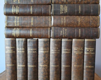 Charles Dickens Book Collection, Vintage 1930s Charles Dickens Hardback ...