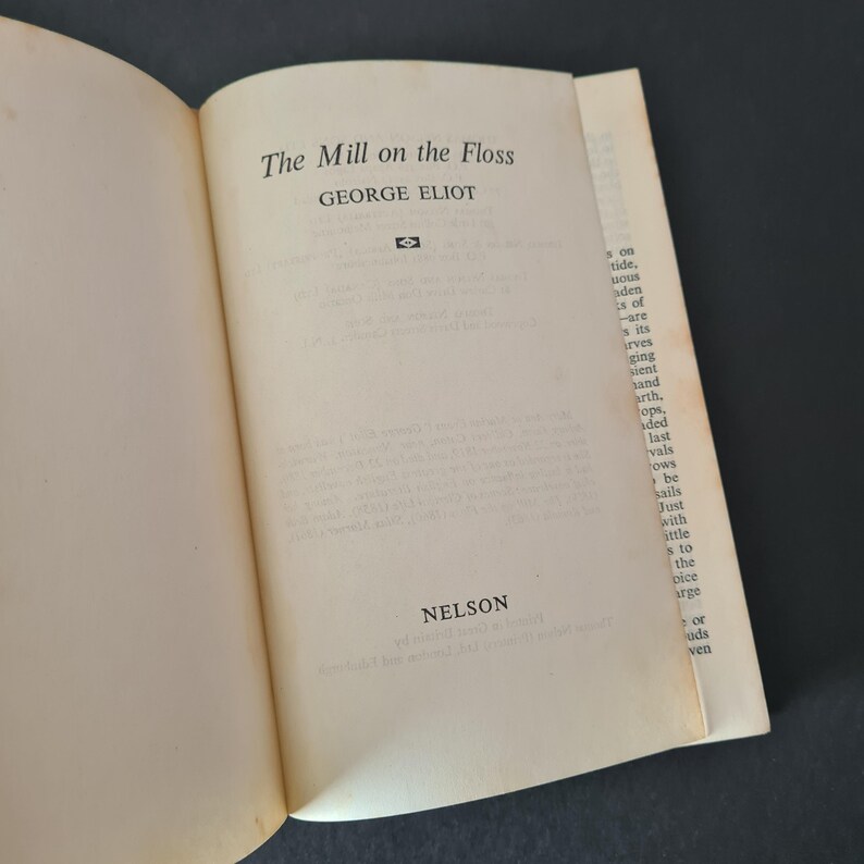 Vintage the Mill on the Floss by George Eliot, Published by Thomas ...