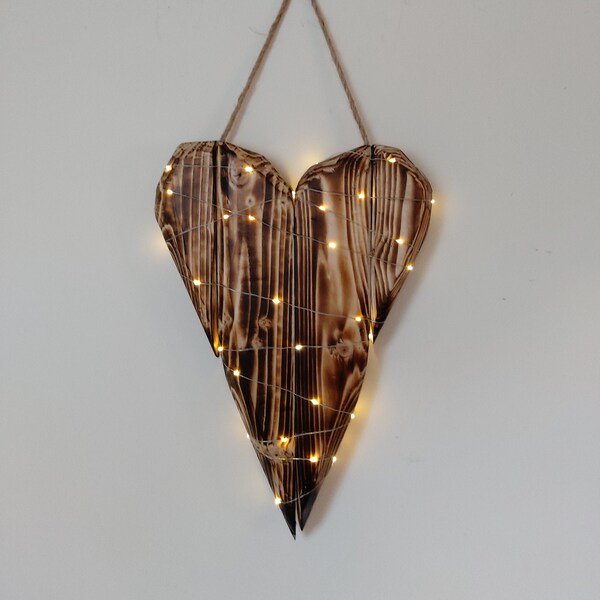 Carved Wooden Heart - Etsy UK