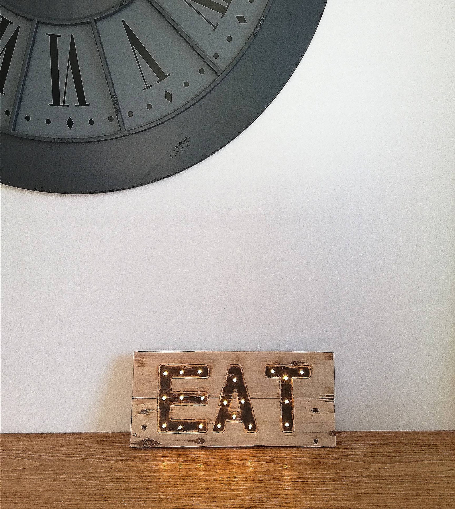 EAT Kitchen Light up Sign Pallet Wood Sign Rustic Wooden - Etsy UK