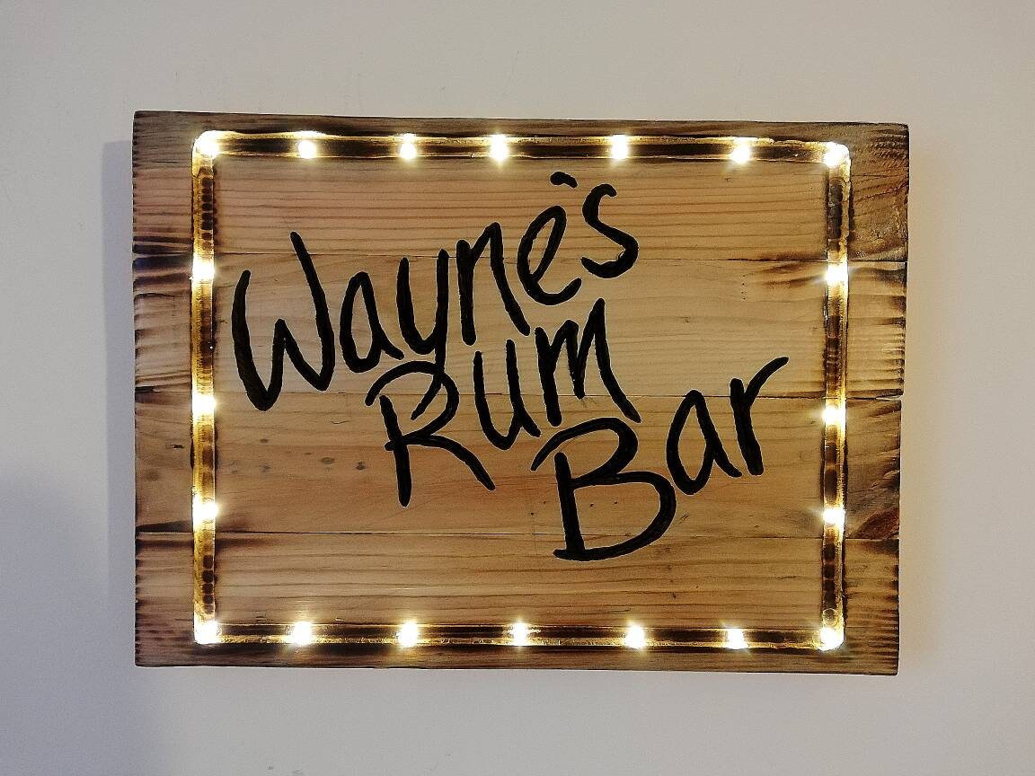 Light up Bar Sign Personalised Bar Sign Pallet Wood Plaque - Etsy UK