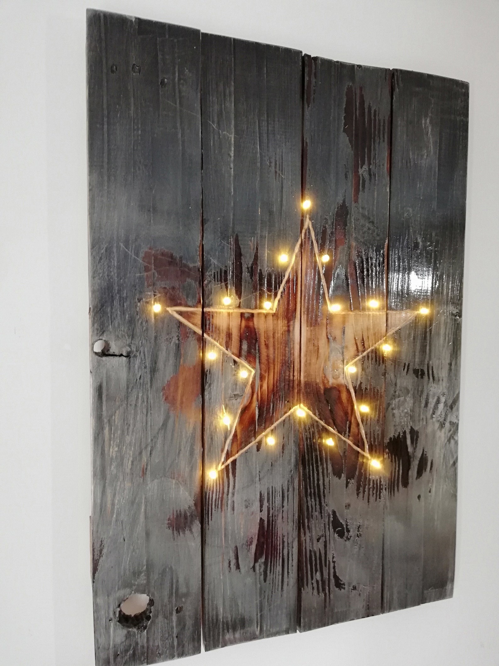 Star Wall Art Pallet Wood Wall Hanging Light up Wooden Star - Etsy