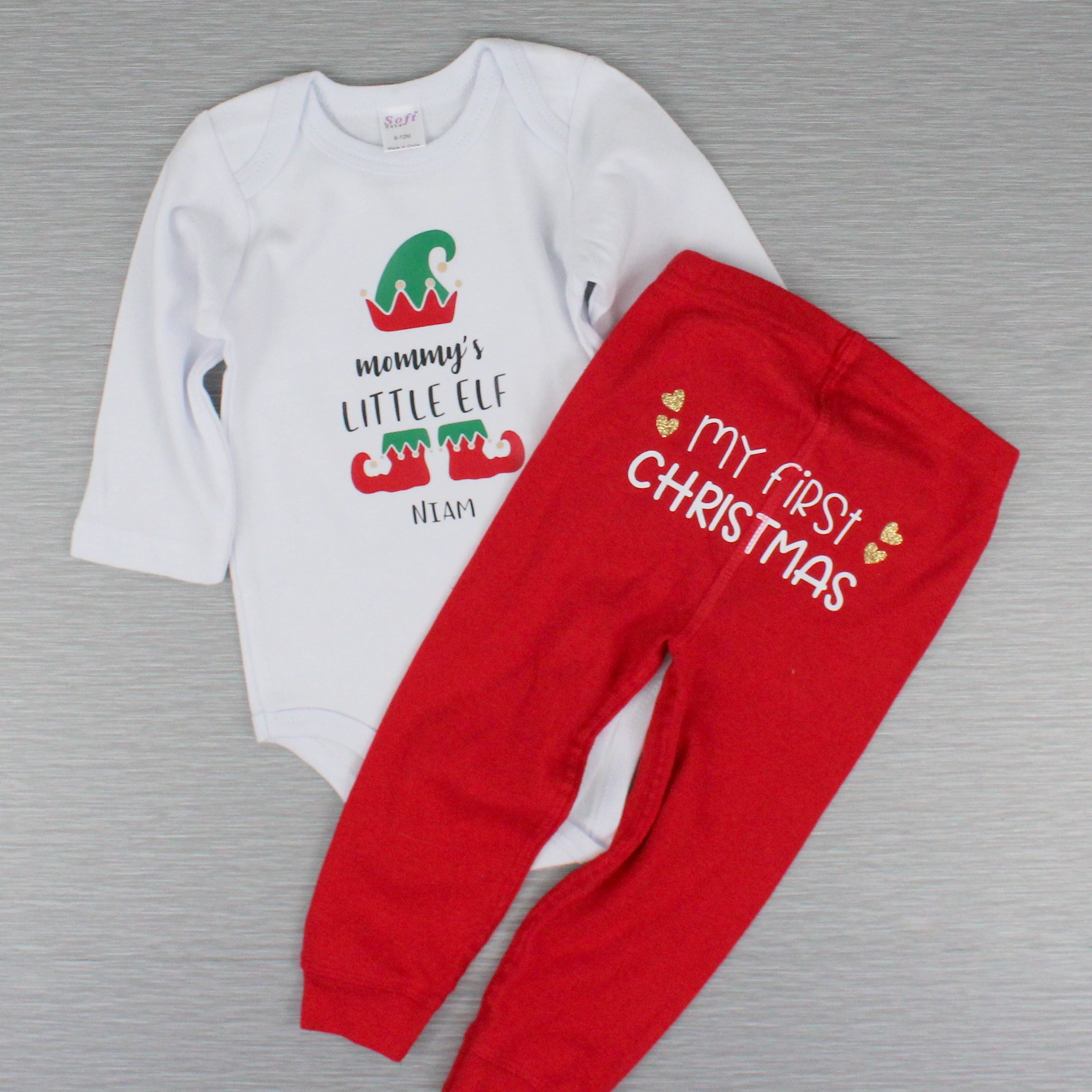 Mommys Little Elf Babys First Christmas Christmas Pajamas - Etsy