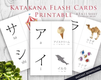 Hiragana Flash Card, Learn Japanese for Beginner - DIGITAL DOWNLOAD ...