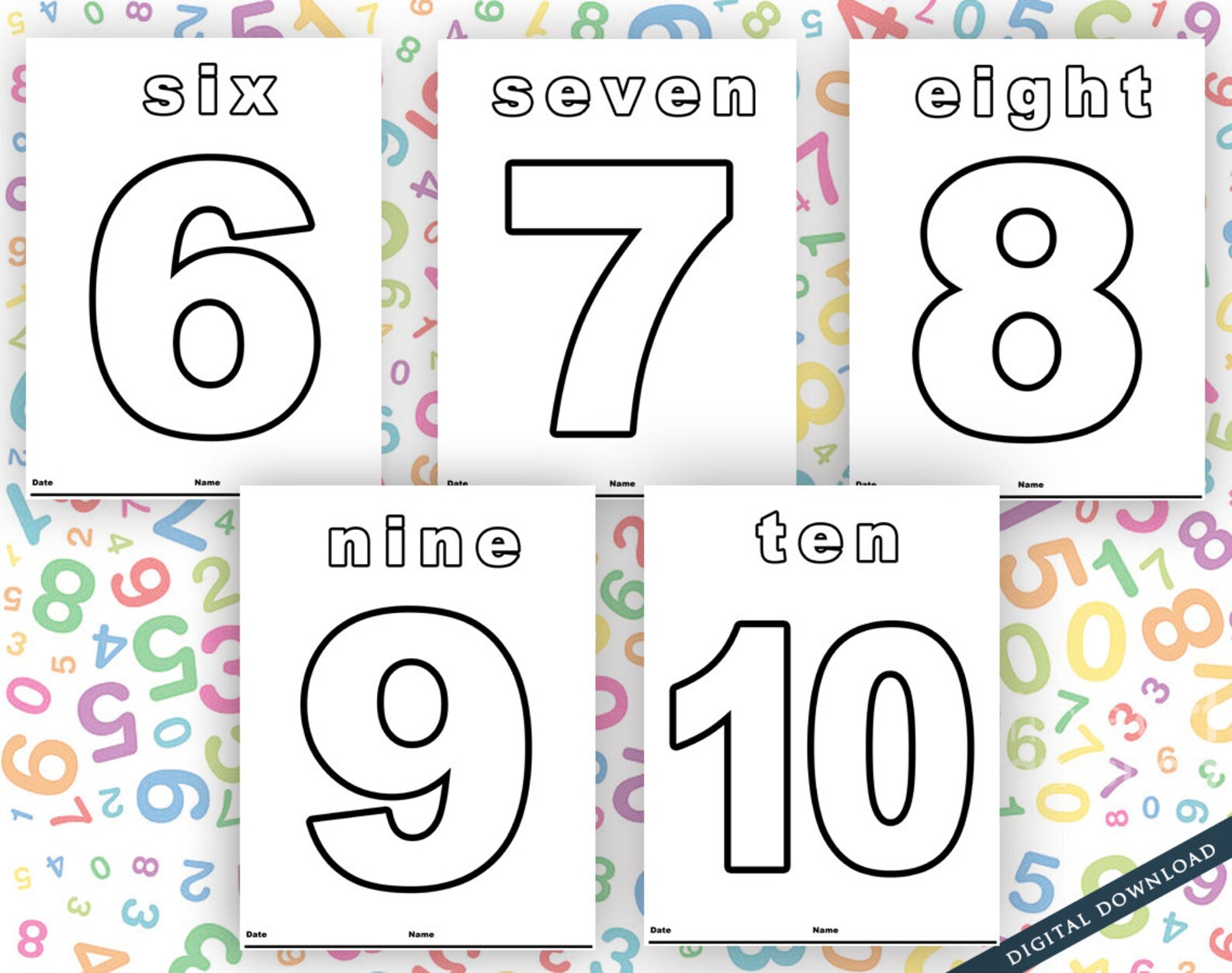 Toddler Educational Teaching Print Numbers 1-10/ 22 Sheets - Etsy Sweden