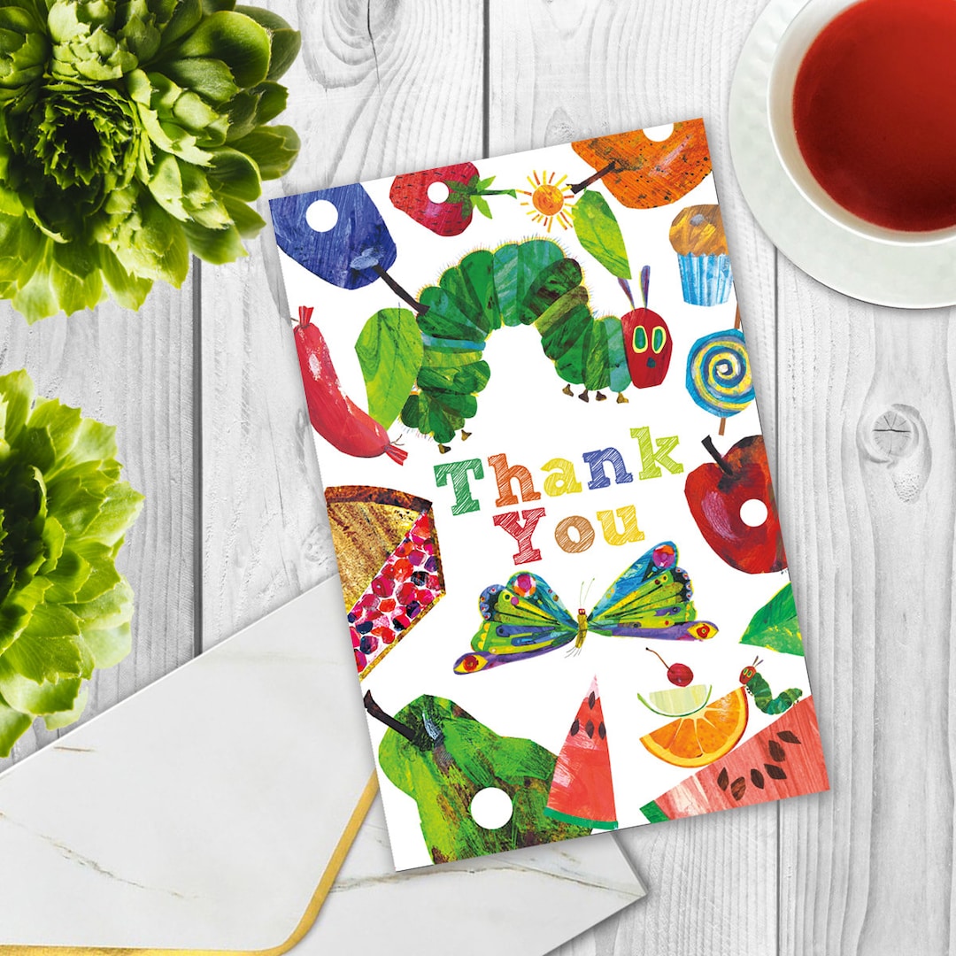 Very Hungry Caterpillar Thank You Card DIY Party Printable / Very ...