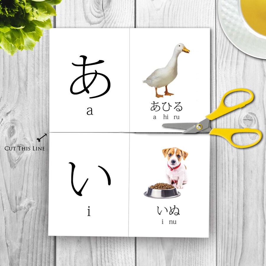 Hiragana Flash Card, Learn Japanese for Beginner - DIGITAL DOWNLOAD ...