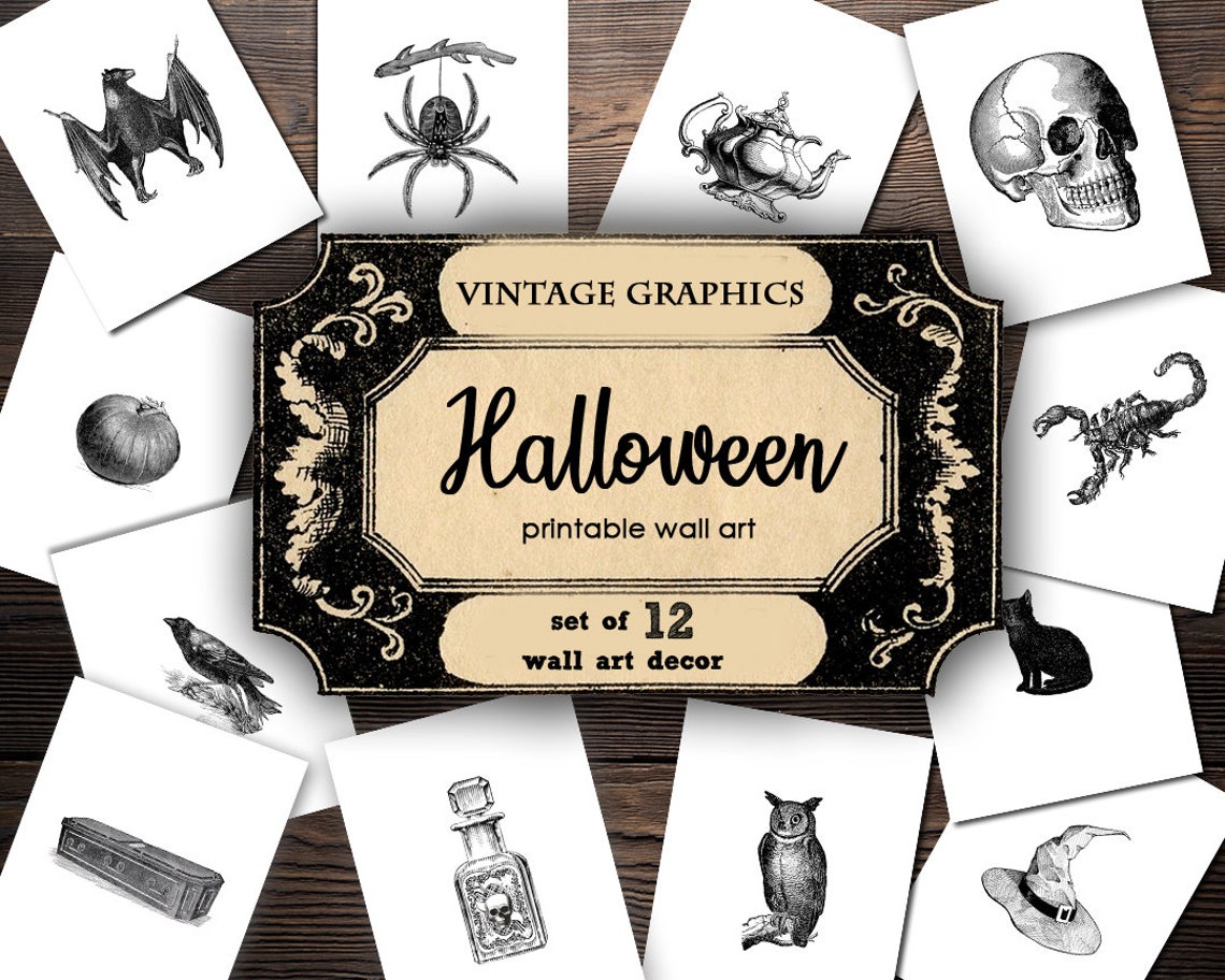 Halloween Printable Wall Art Vintage Halloween Poster - Etsy