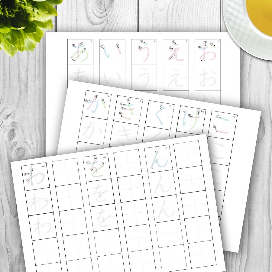 Buy Hiragana Worksheets With Stroke Order, Learn Japanese for Beginner ...