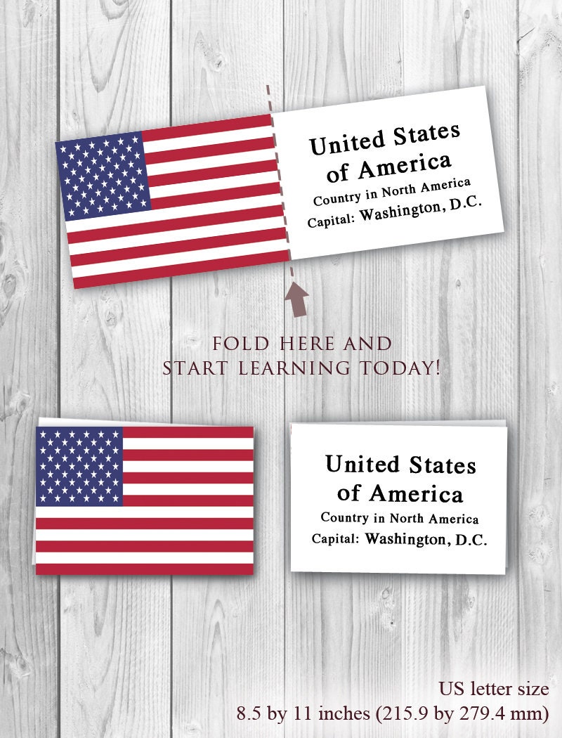 195 Countries Flash Cards, Learn for Beginner - DIGITAL DOWNLOAD - PDF ...