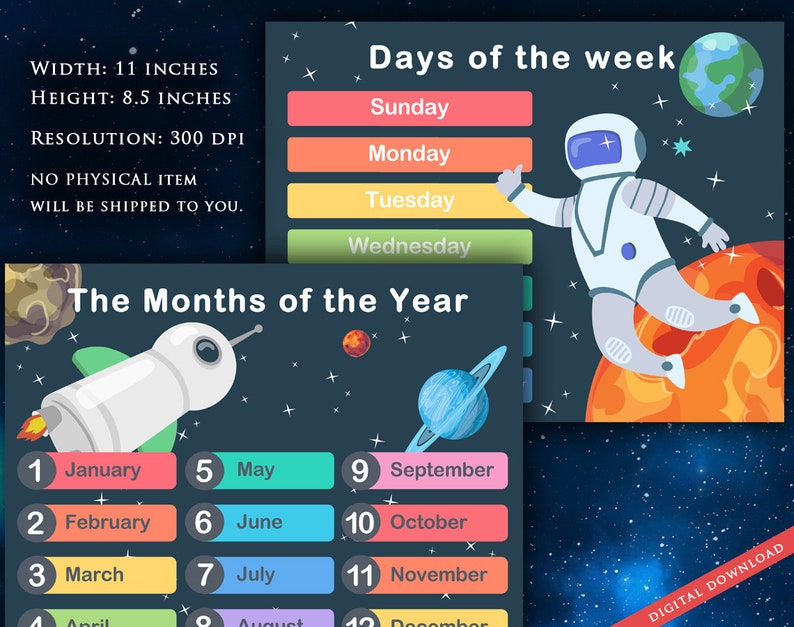 Galaxy Kids Learning 10 Educational Posters - Perfect for Children ...