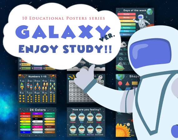 Galaxy Kids Learning 10 Educational Posters Perfect for | Etsy