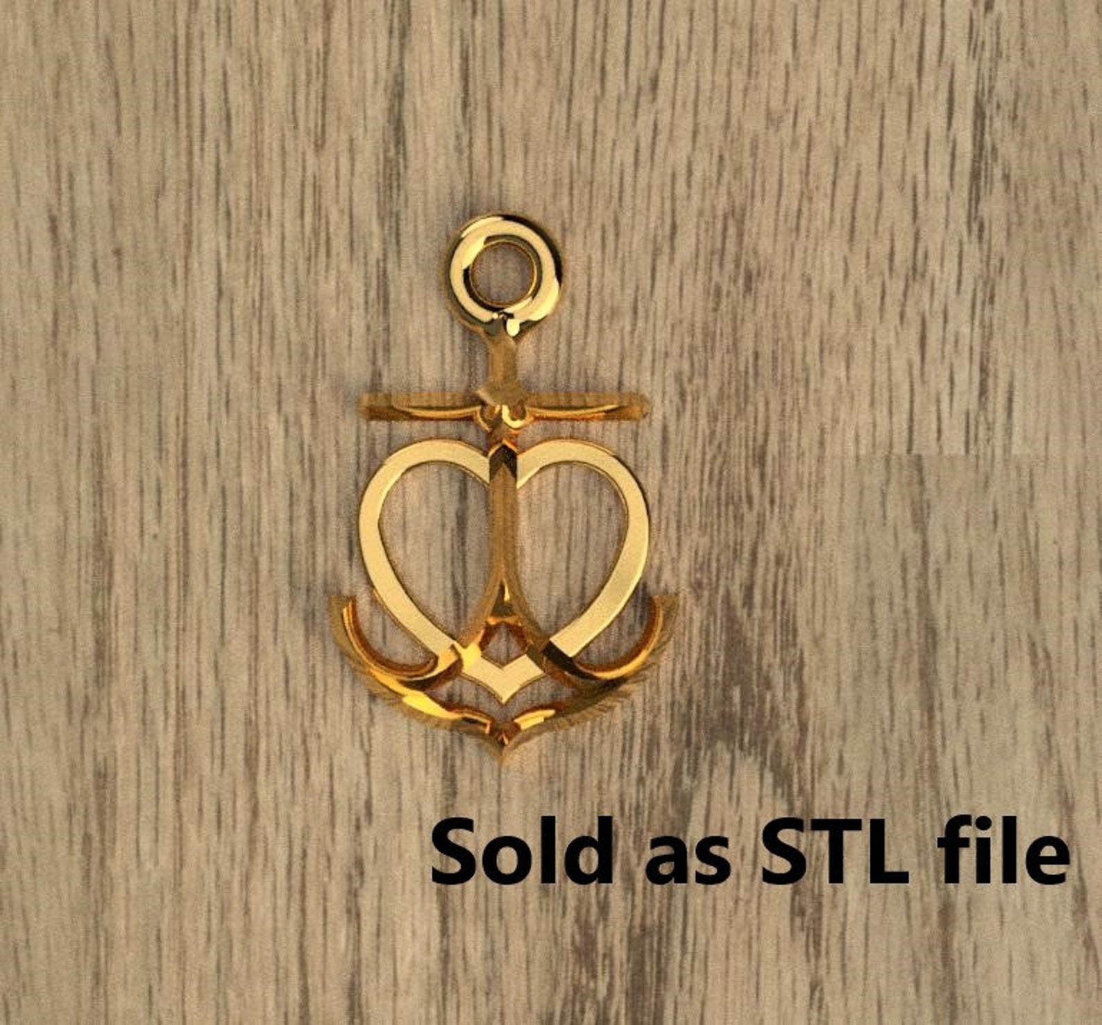 Heart Cross Anchor 3D Necklace | STL Model Pendant Files | Unique ...