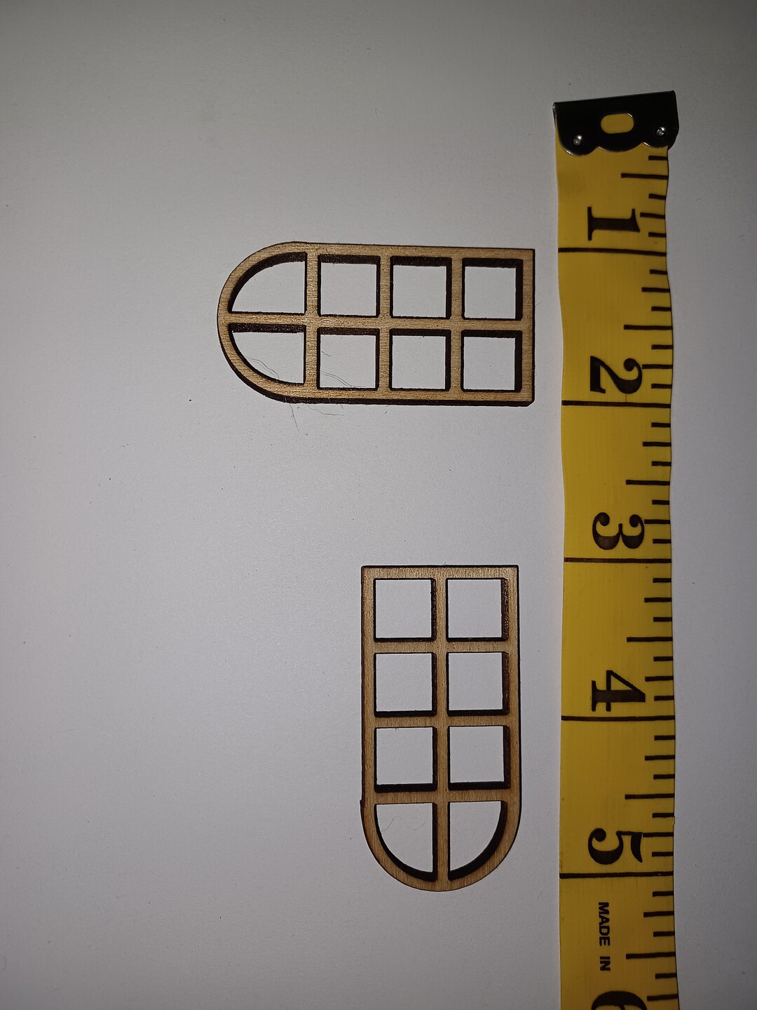Set of Two - 1x2 Inch, 2.5cm X 5cm Miniature Wooden Windows - Arch ...