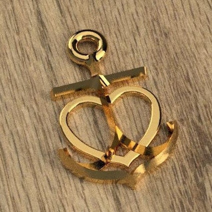 Heart Cross Anchor 3D Necklace | STL Model Pendant Files | Unique ...