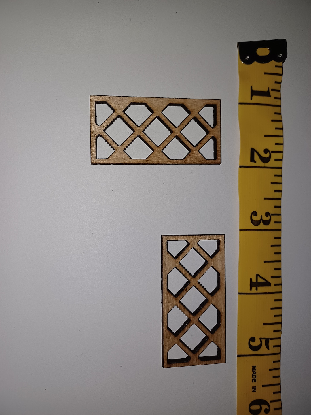 1x2 Inch Miniature Wooden Windows - Diamond / Lattice Style 2.5cm X 5cm ...