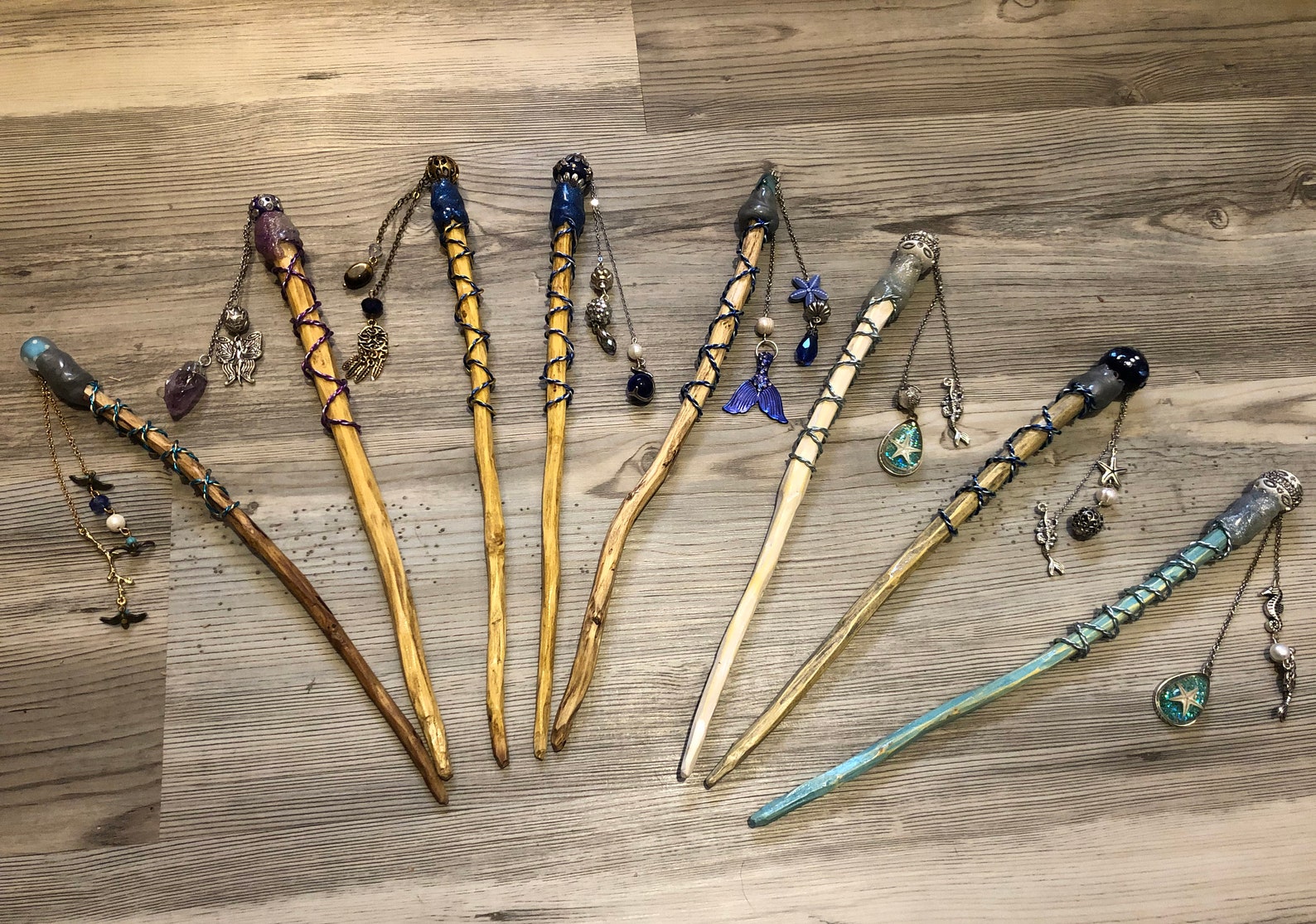 Natural Charmed magic wands with boxes | Etsy