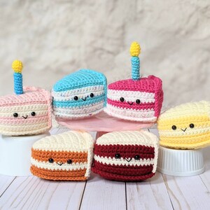 CROCHET PATTERN: Birthday Cake Slice Play Food, Amigurumi Downloadable ...