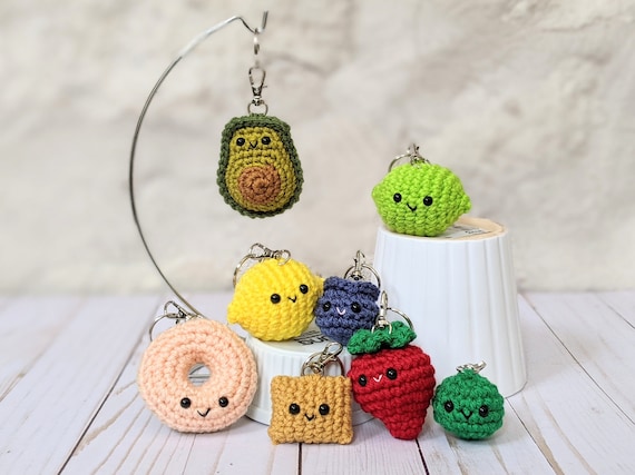 CROCHET PATTERN: Food Keychains Amigurumi Avocado Donut | Etsy