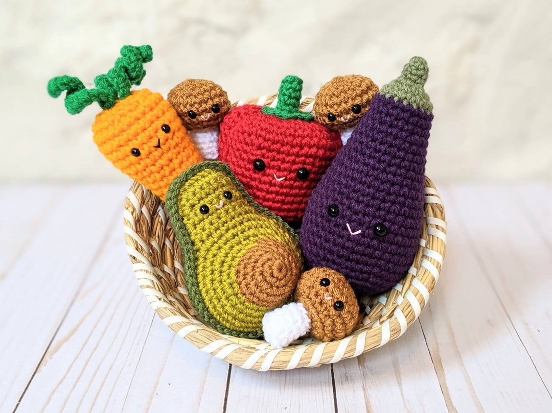 CROCHET PATTERN: Veggie Play Food Plushes, Downloadable Beginner ...
