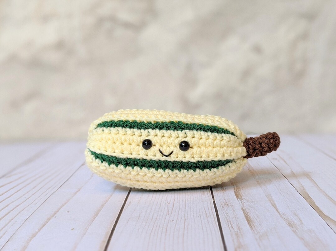 CROCHET PATTERN: Delicata Squash Play Food, Crochet Vegetables, Fall ...