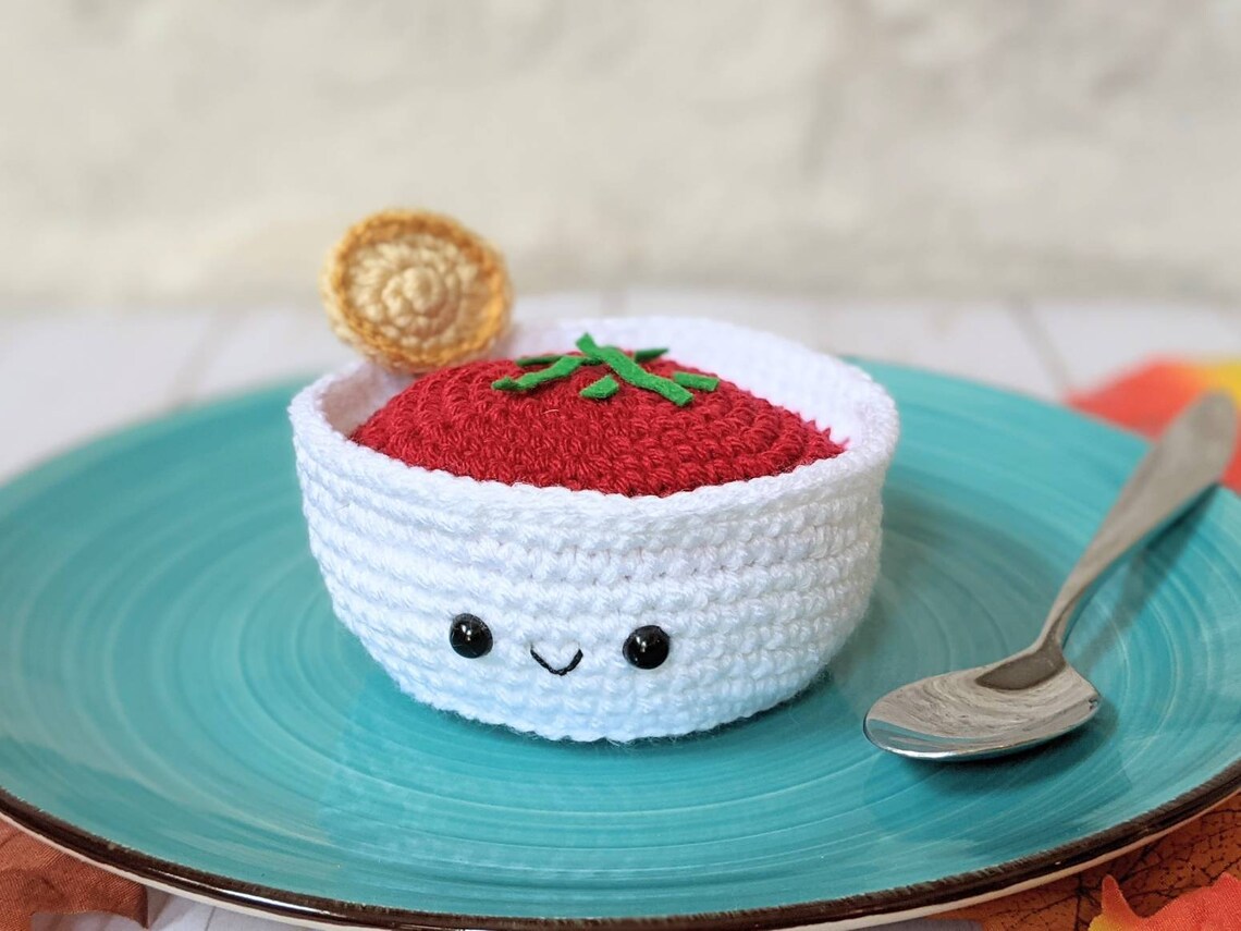 CROCHET PATTERN: Tomato Soup Play Food, Fall Bowl of Soup Plush ...