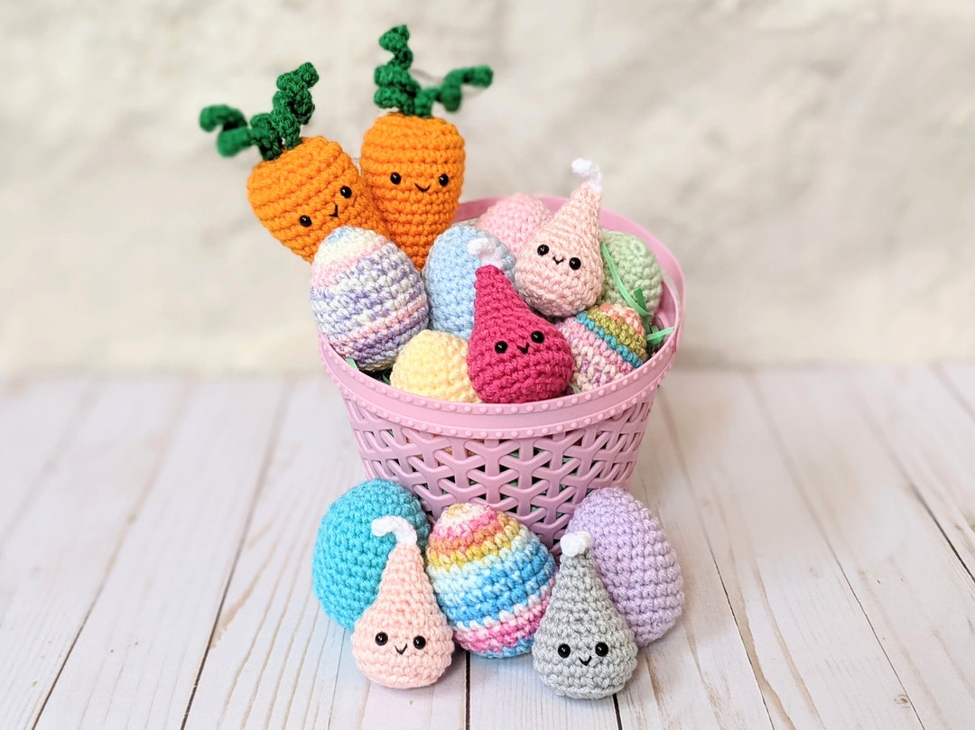 CROCHET PATTERN: Easter Basket Plush Toys - Easy Amigurumi Carrots ...