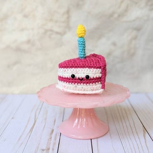 CROCHET PATTERN: Birthday Cake Slice Play Food, Amigurumi Downloadable ...