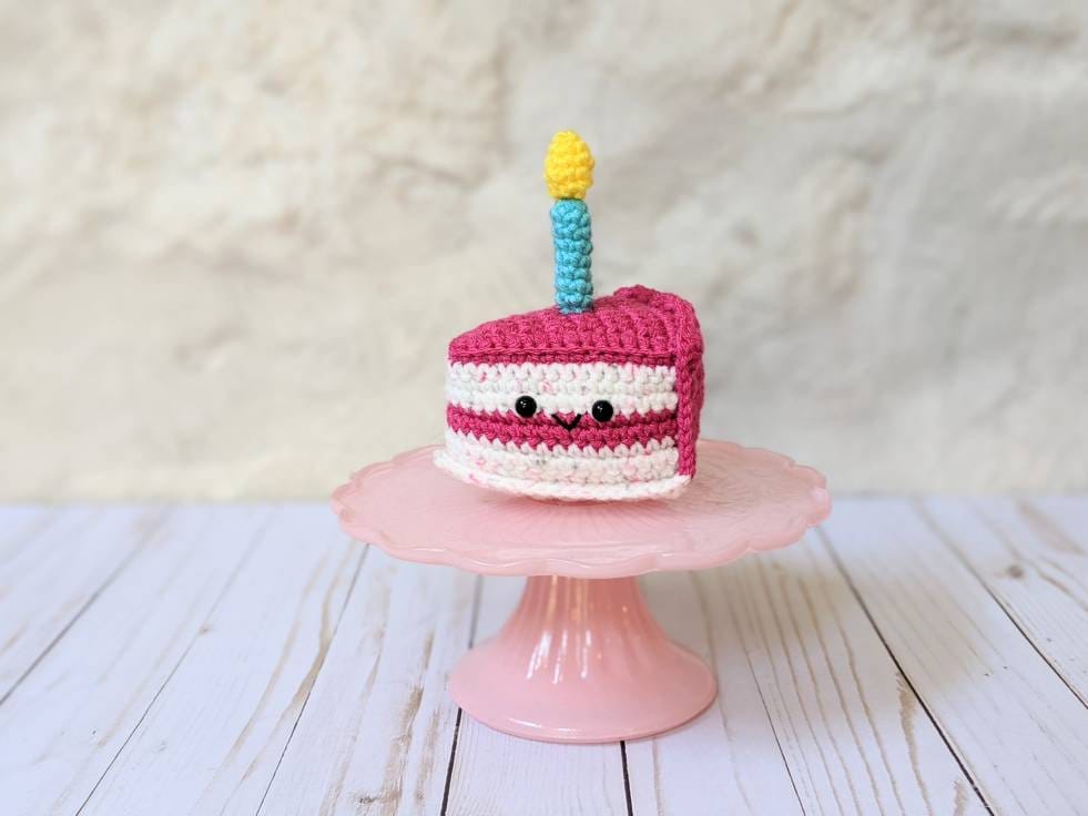 CROCHET PATTERN: Birthday Cake Slice Play Food, Amigurumi Downloadable ...