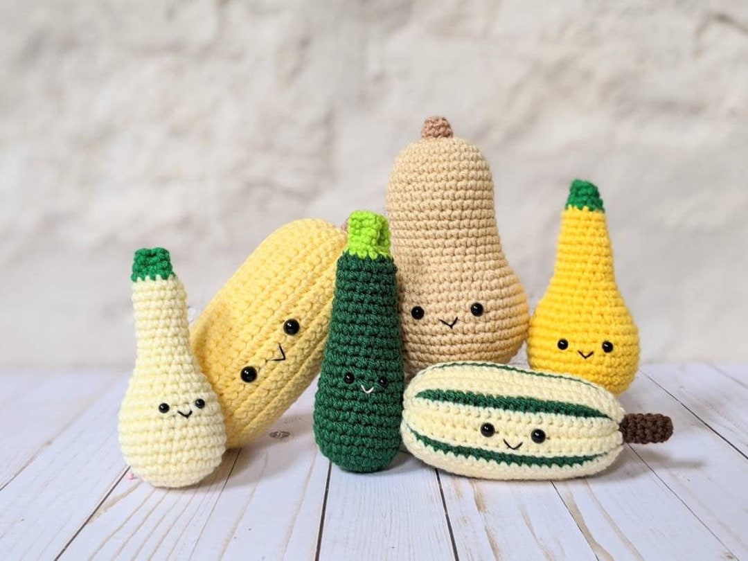 CROCHET PATTERN: Squash Play Food, Thanksgiving Crochet Vegetables ...