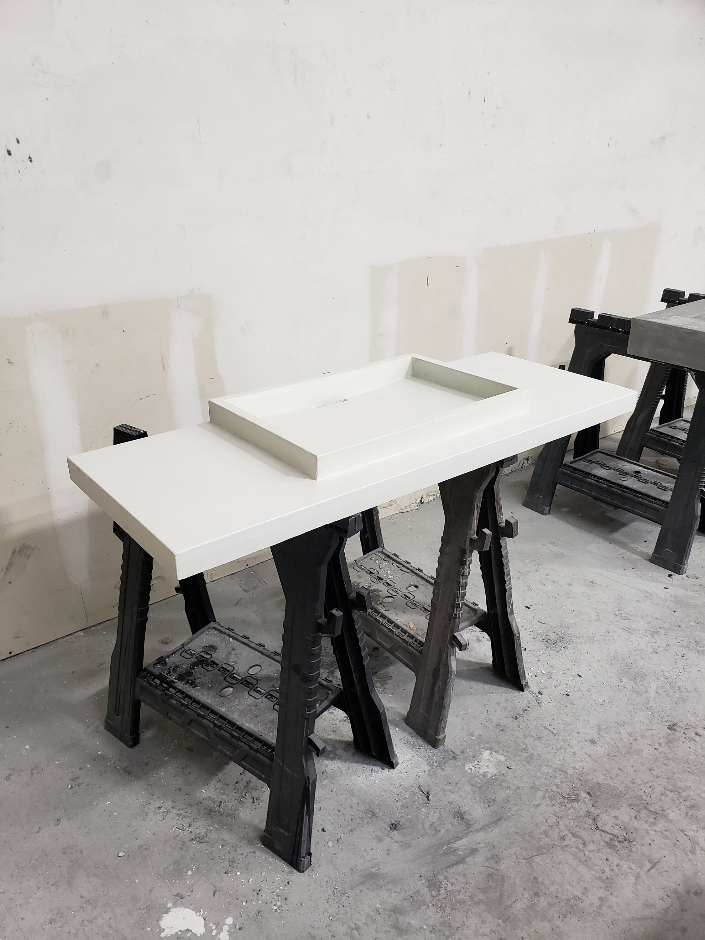 Shallow Trough Vessel Sink Bathroom Vanities Concrete - Etsy