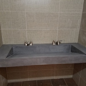 Concrete Ramp Trough Sink, Double Vanity, Modern Bathroom - Etsy
