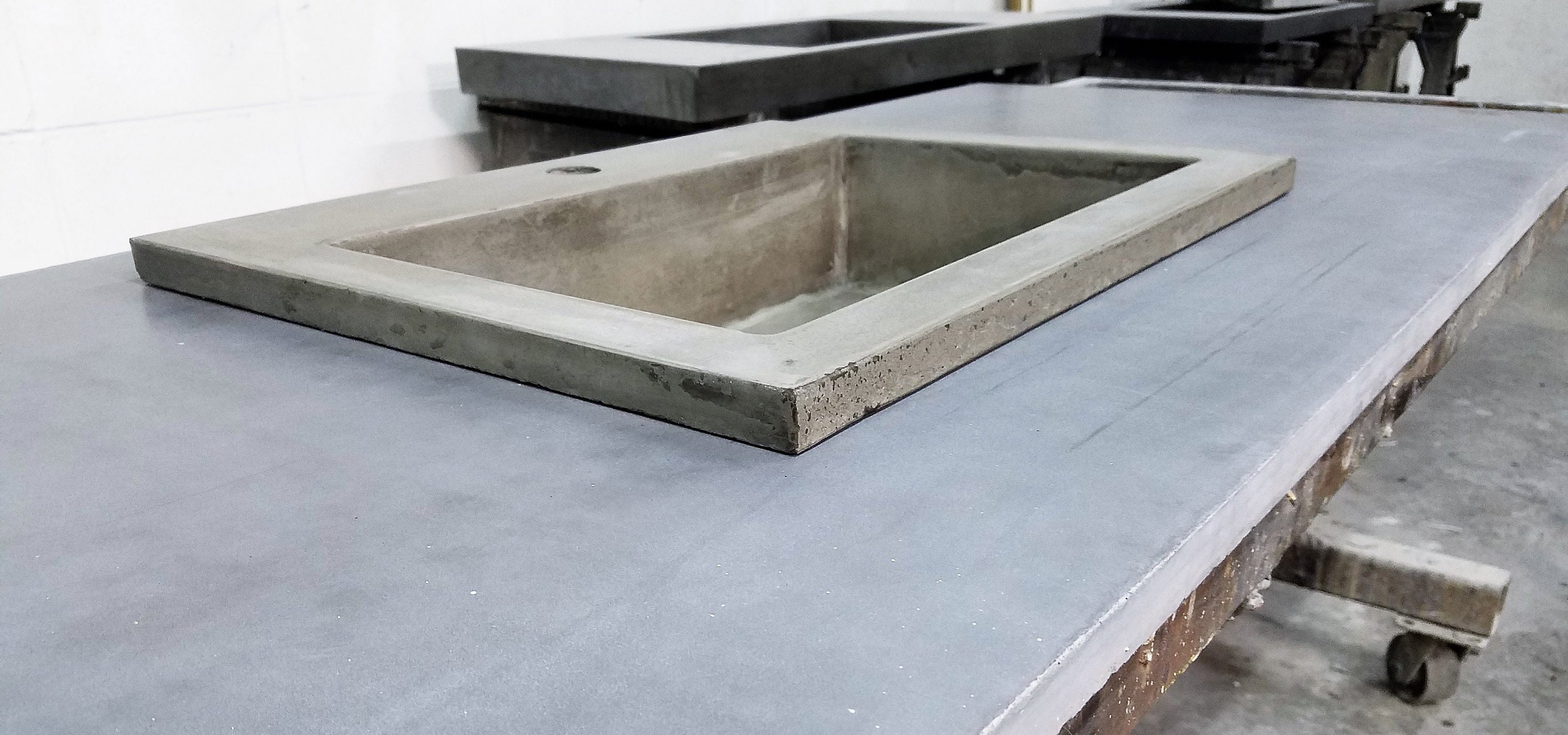 Concrete Vessel Sink - Drop-in Concrete Vanity Sink, Rectangle - Etsy