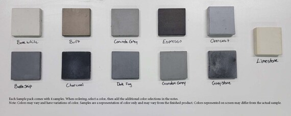 Concrete Color Sample Pack up to 4 Samples. - Etsy