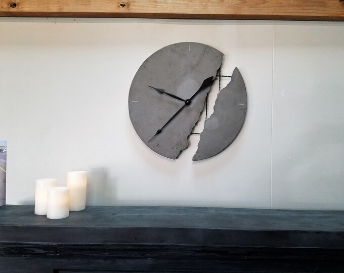 Concrete Clock, Wall Clock, Industrial, Modern, Clock - Etsy