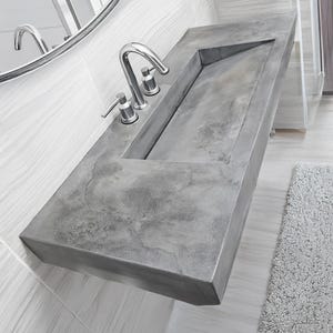 Concrete Ramp Trough Sink, Double Vanity, Modern Bathroom - Etsy