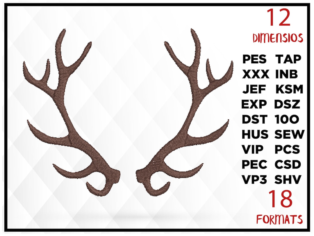 Antlers Machine Embroidery Design, Machine Embroidery Antlers Designs ...