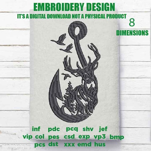 Hunting and Fishing Gnome Embroidery Design Hunter - Etsy