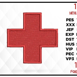 Red Cross Embroidery Design, 12 SIZES, 18 FORMATS, Machine Embroidery ...