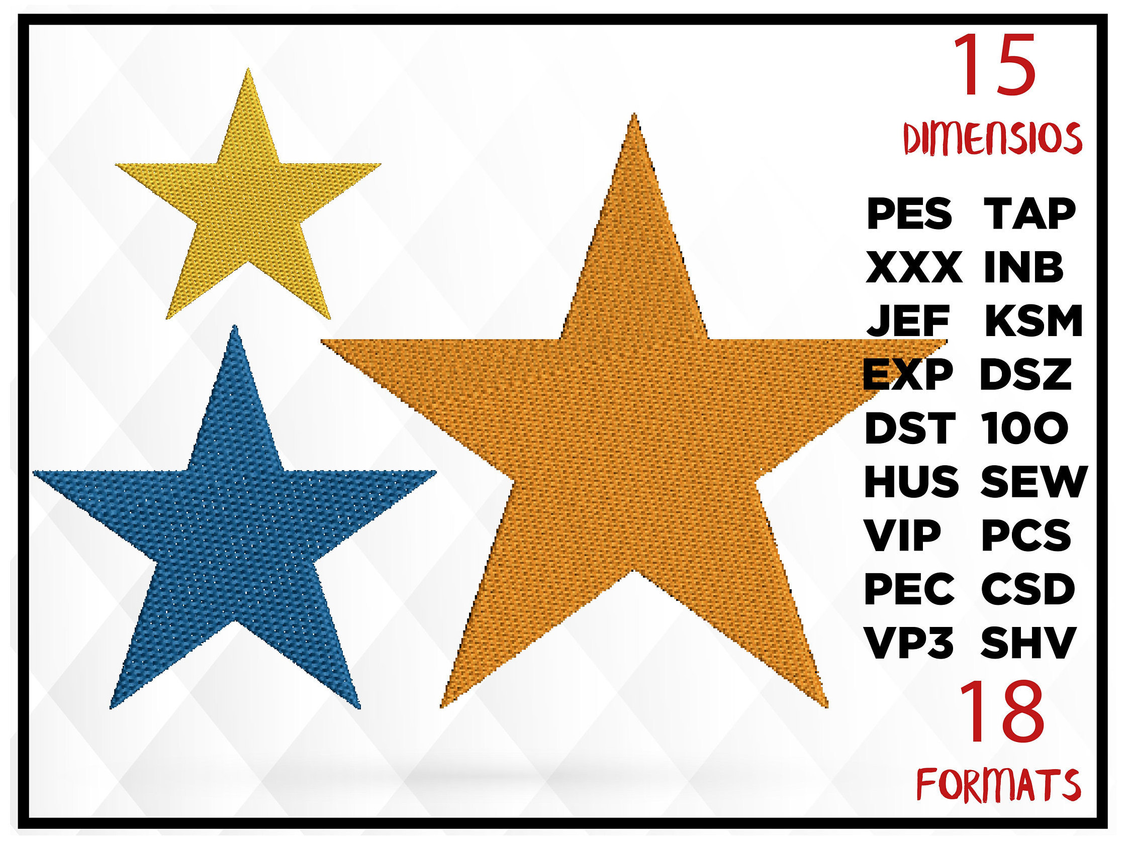 15 Sizes Star Embroidery Design Machine Embroidery Star - Etsy Australia