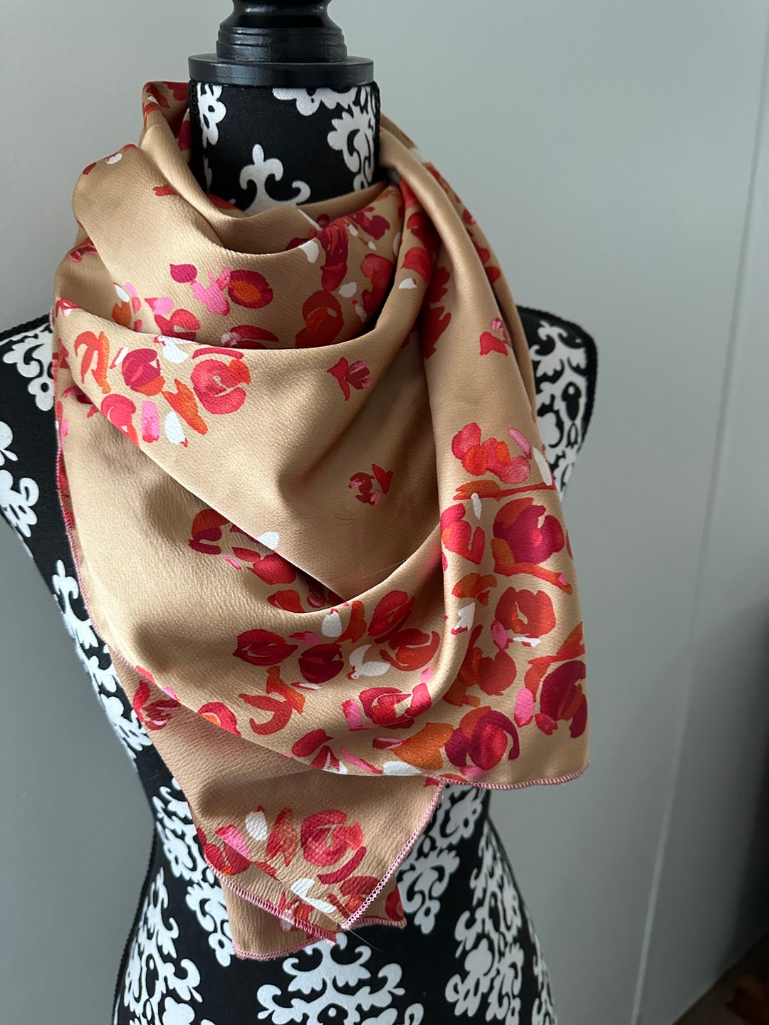Floral Cream Wild Rag Buckaroo Scarf Fashion Scarf Wild Rag - Etsy Canada