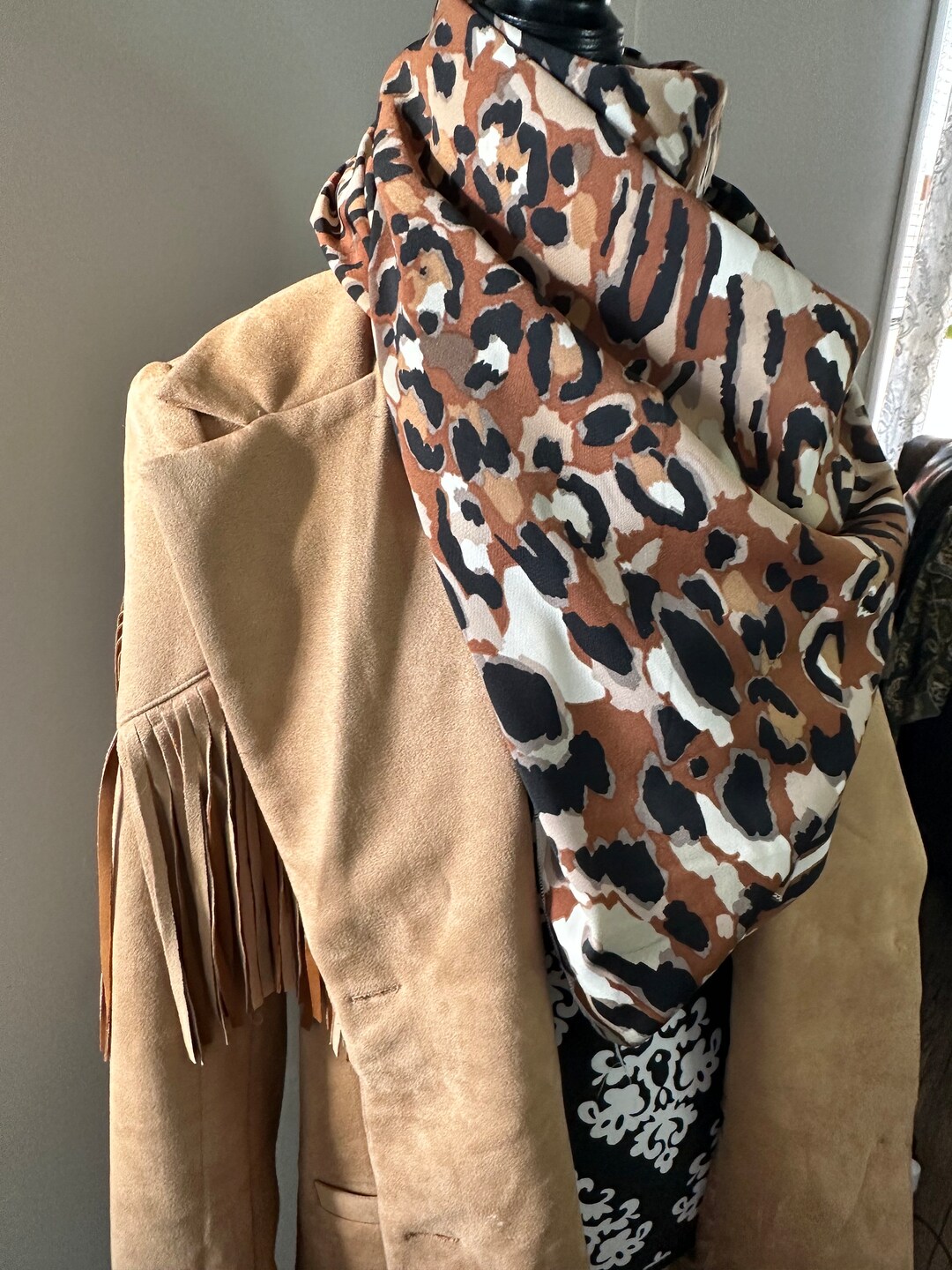Dark Brown Cheetah Pattern Wild Rag Scarf Buckaroo Rag Made by Wild ...