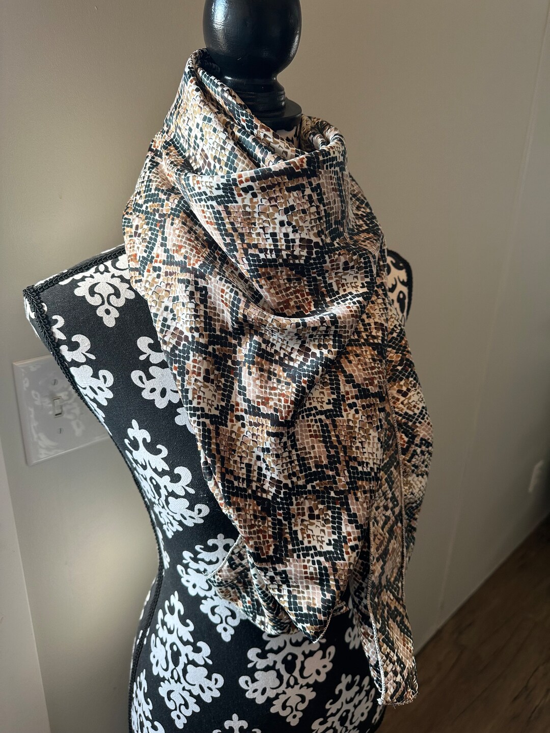 Brown Snake Print Wild Rag Buckaroo Rag Fashion Scarf Made by Wild Wind ...