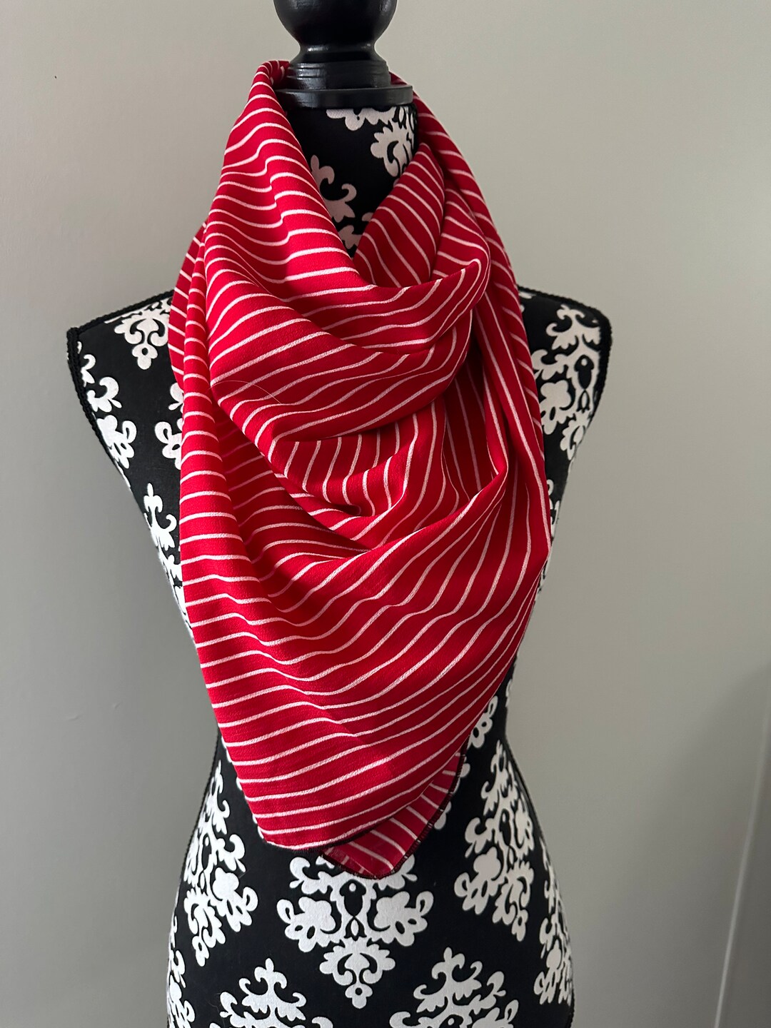 Red White Stripped Wild Rag Buckaroo Rag Fashion Scarf Made by - Etsy